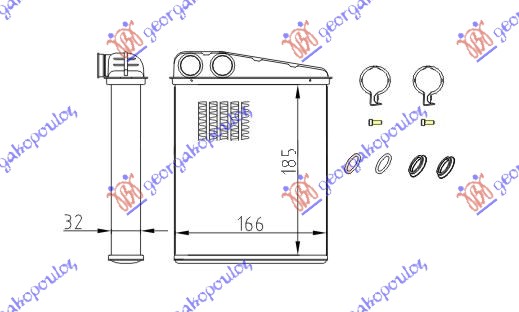 GREJAC KABINE (B) +/ – AC (183×160) MERCEDES B CLASS (W245) (2006-2008) (OEM: 1698300761, 64113422666)