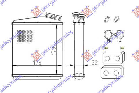 GREJAC KABINE (B) +/ – AC (179×178) LAND ROVER FREELANDER (2007-2014) (OEM: 30767275, LR002632)