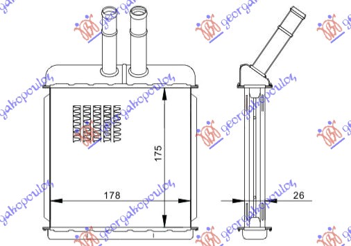 GREJAC KABINE (B) +/ – AC (175×178) DAEWOO LANOS SDN (1997-2008) (OEM: 96190674)