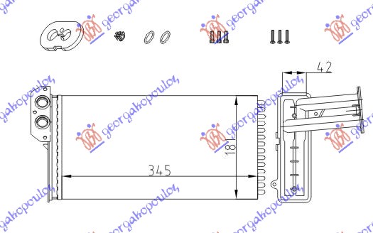 GREJAC KABINE (M) +/ – AC (348×180) MERCEDES SPRINTER 208-416 (W901-905) (1995-2006) (OEM: 2D0819031)