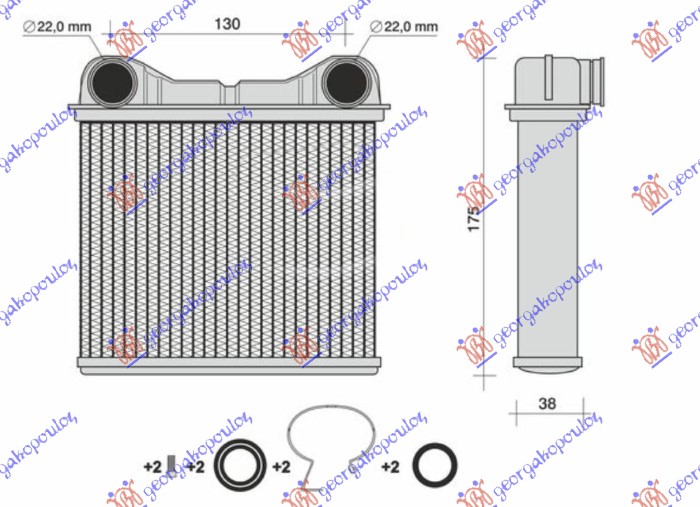 GREJAC KABINE – AC ZADNJI DEO 131x166x32 MERCEDES ML (W164) (2005-2011) (OEM: 1648300261, A1648300261)