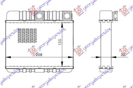 GREJAC KABINE (B) +/ – AC (235×208) BMW SERIES 3 (E46) SDN (1999-2002) (OEM: 64118372783)