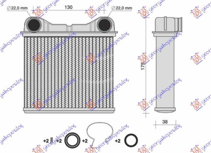 GREJAC KABINE -AC ZADNJI DEO 131x166x32 MERCEDES GL (X164) (2006-2012) (OEM: 1648300261, A1648300261)