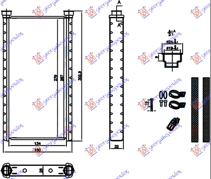 GREJAC KABINE (BR) (135x280x26) AUDI A7 SPORTBACK (2010-2014) (OEM: 4H0898037)