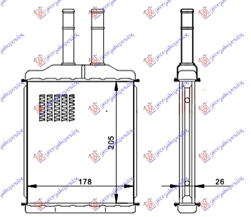 GREJAC KABINE (BR) (205x180x26) CHEVROLET EPICA (2007-) (OEM: 96327370, 96472174)