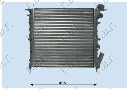 HLADNJAK MOTORA 1.4 (43×37.8)OTVOREN SISTEM RENAULT 19 (1992-1995) (OEM: 7700810264)