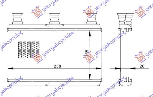 GREJAC KABINE (B) +/ – AC (260×135) BMW SERIES 5 (E60/61) (2003-2010) (OEM: 64116933922)