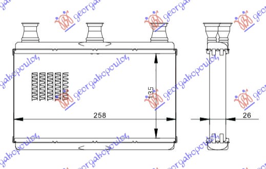 GREJAC KABINE (B) +/ – AC (260×135) BMW SERIES 5 (E60/61) (2003-2010) (OEM: 64116933922)