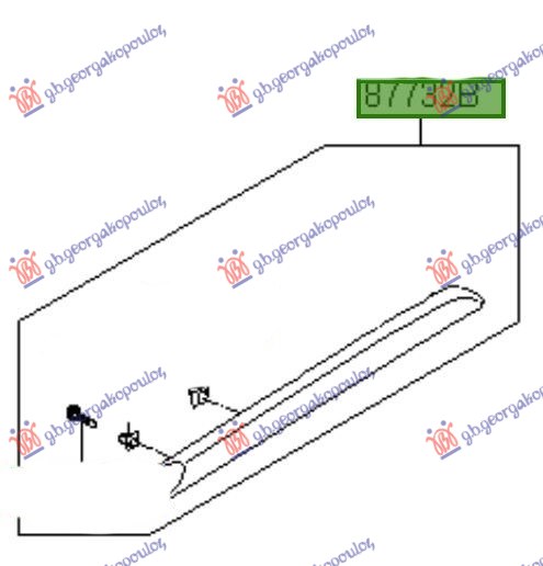 LAJSNA ZADNJIH VRATA (O) Desna str. HYUNDAI i10 (2007-2010) (OEM: 877320000, 877320?000)