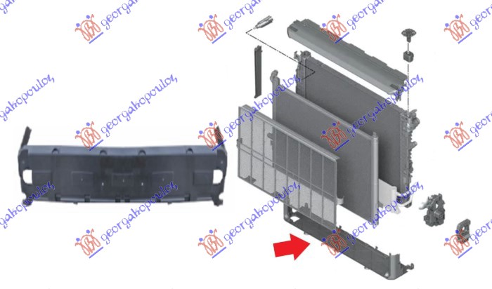 DRZAC HLADNJAKA DONJI PLASTICNI BMW SERIES 5 (G30/G31) (2016-2020) (OEM: 17118632118)