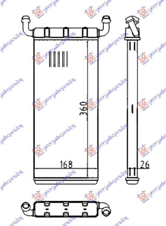 GREJAC KABINE (BR) (360x170x26) MERCEDES VITO (W639) & VIANO (2004-2010) (OEM: 0038357501, A0038357501)