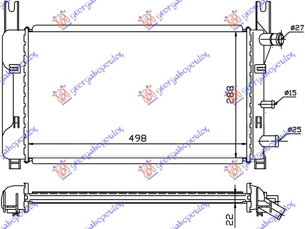 HLADNJAK MOTORA 1.0 – 1.1 – 1.3 (50×30) FORD FIESTA III (1990-1995) (OEM: 6176237)