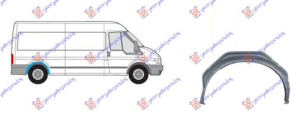 RUB ZADNJI UNUTRASNJI Desna str. FORD TRANSIT (2006-2013)