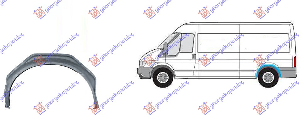 RUB ZADNJI UNUTRASNJI Leva str. FORD TRANSIT (2006-2013)