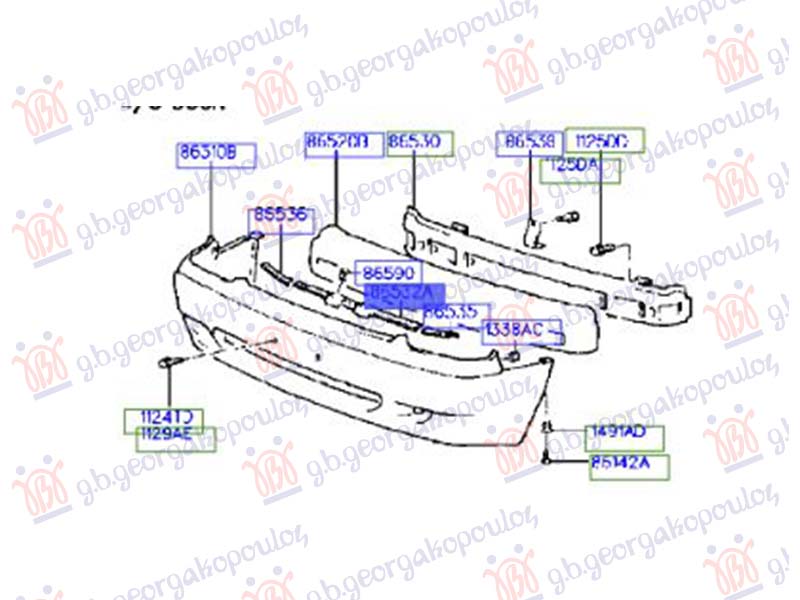 SINA PREDNJEG BRANIKA GORNJI DEO (O) HYUNDAI ACCENT SDN (1994-1997) (OEM: 8653222000)