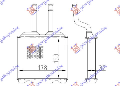 GREJAC KABINE (B) +/ – AC (160×190) OPEL CORSA B (1996-1997) (OEM: 1618020)