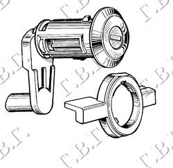 CILINDAR PREDNJIH VRATA (2 KLJUCA) RENAULT MEGANE L/B (1999-2002) (OEM: 7701477906)