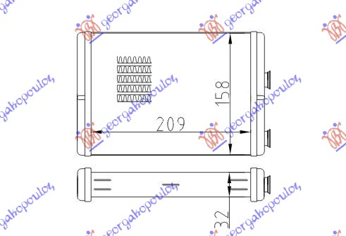 GREJAC KABINE(B)+/-AC 209×157 T.MARELLI FIAT DOBLO (2001-2005) (OEM: 46722928)