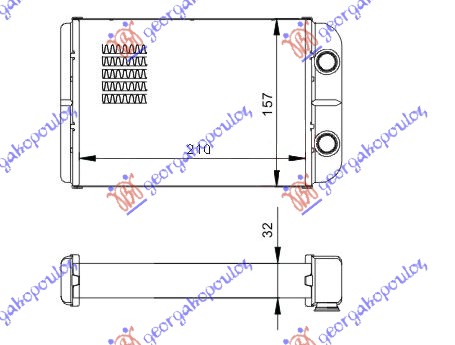 GREJAC KABINE (B) +/ – AC (220×156) DENSO FIAT BRAVO (2007-2014) (OEM: 46723450)