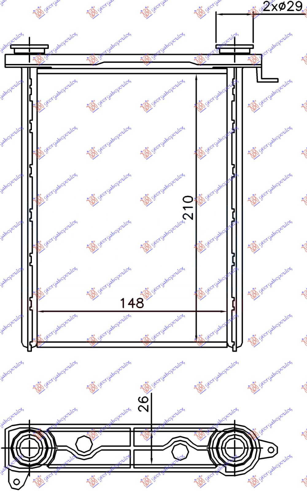 GREJAC KABINE (BR) (148x210x26) RENAULT MEGANE H/B – S.W. (2008-2014) (OEM: 271159831R, 4407490)