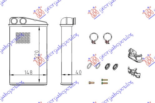 GREJAC KABINE (B) + / -AC (234x 157) RENAULT MEGANE CABRIO (2006-2010) (OEM: 7701207712)