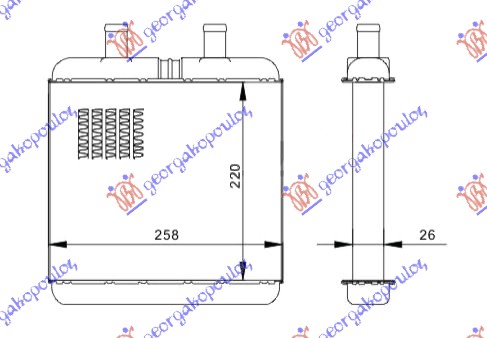 GREJAC KABINE (B) +/ – AC (220×255) 99 – 01 IVECO DAILY (2000-2007) (OEM: 504026720, 504094083)