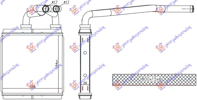 GREJAC KABINE (154x158x26) (BR) OPEL AGILA (2008-2014) (OEM: 4710155, 93194792)