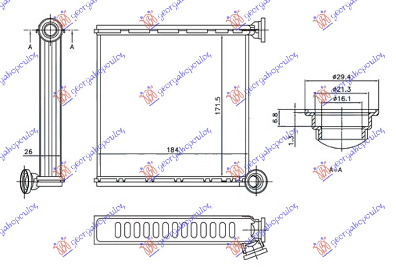 GREJAC KABINE (BR) (172x184x26) T.VALEO AUDI Q3 (2018-) (OEM: 5Q0819031, 5Q0819031B)