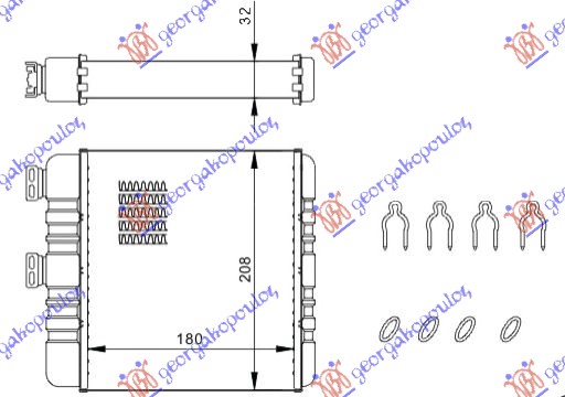 GREJAC KABINE (B) + / -AC (180 x20 8) BEHR TY OPEL ZAFIRA TOURER (2011-2016) (OEM: 1618297, 9117283, 13287939)