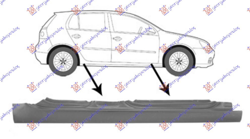 SAJTNA 5 VRATA Desna str. VW GOLF V VARIANT (2007-2009) (OEM: 1K4809836, 1K4809836A, 1K9809606)