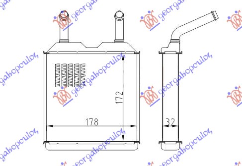 GREJAC KABINE (B)+/ – AC (170×190) OPEL COMBO (1988-1990) (OEM: 1806110)