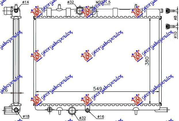 HLADNJAK MOTORA BENZIN-DIZEL (38×55) CITROEN BERLINGO (2015-2019) (OEM: 1330.53, 133053, 1610008180)