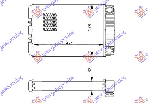 GREJAC KABINE (B) +/ – AC (235×178) MERCEDES CLC (W203) COUPE (2001-2008) (OEM: 2038300161)