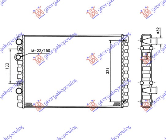 HLADNJAK MOTORA 1.4FSI BENZIN – 1.7 – 1.9DIZEL (51×38 VW POLO (1994-1999) (OEM: 6N0121253L)