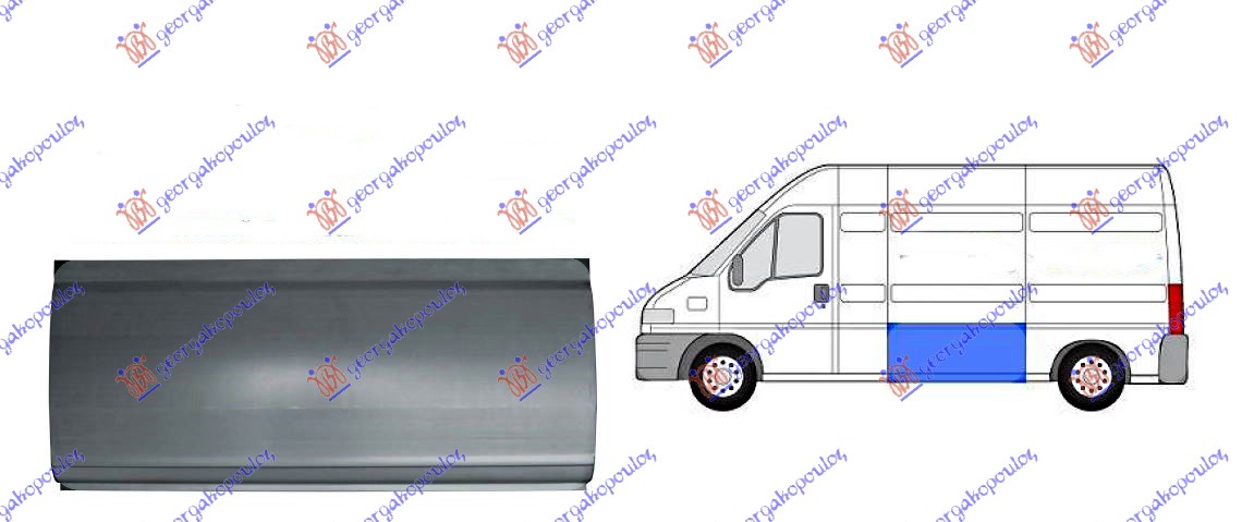 DONJI DEO STRANICE (60×139.4cm) Leva str. CITROEN JUMPER (1994-2002)