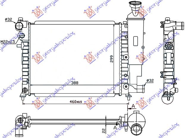 HLADNJAK MOTORA XN (39×32) CITROEN SAXO (1999-2004) (OEM: 1301SQ)