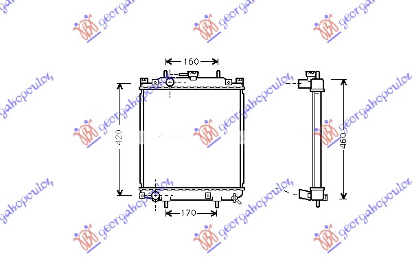 HLADNJAK MOTORA 1.0i 12V (37.5×32.5×1.6) MAN DAIHATSU SIRION (1999-2005) (OEM: 16400-97202, 1640097202)