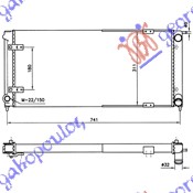 HLADNJAK MOTORA BENZIN – DIZEL +A/C (67.5x32x3.4) VW GOLF II MANHATAN (1988-1991) (OEM: 191121251C)