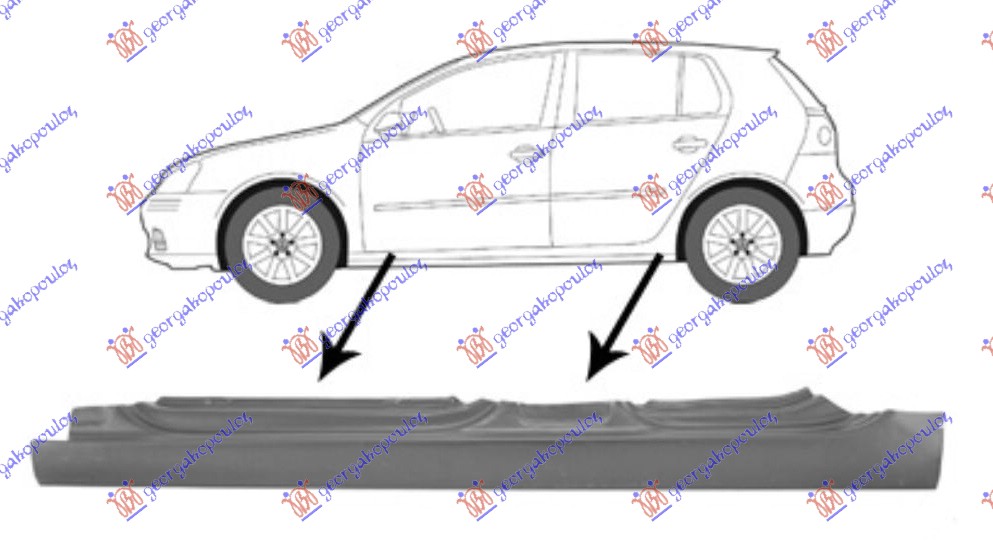 SAJTNA 5 VRATA Leva str. VW GOLF V (2004-2008) (OEM: 1K4809835, 1K4809835A)