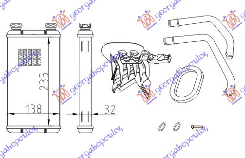 GREJAC KABINE (B) +/ – AC (235×138) 03 – RENAULT MASTER/MASCOTT (1998-2009) (OEM: 7701207992)