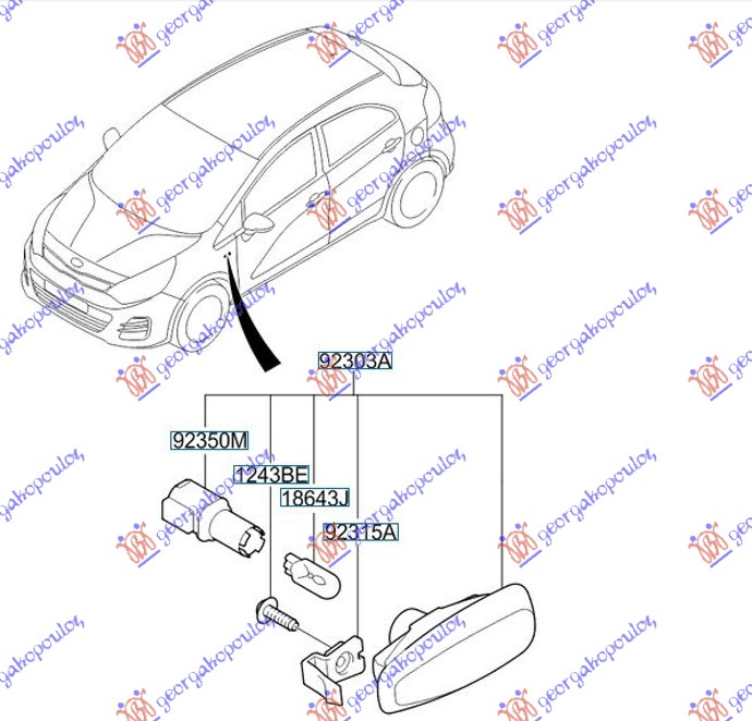 MIGAVAC (O) KIA RIO H/B (2014-2017) (OEM: 92303-1W000, 923031W000)