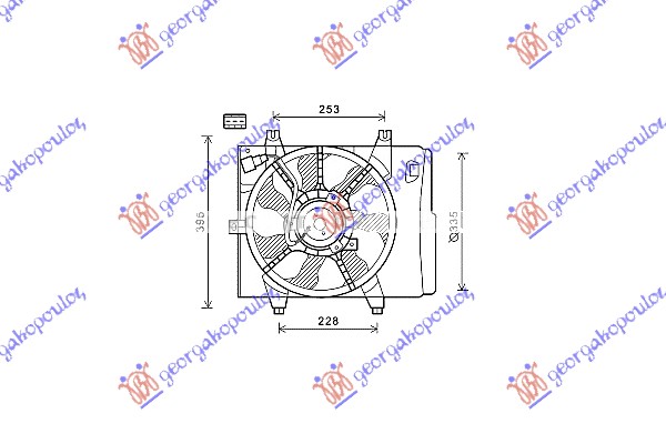 VENTILATOR KOMPLET BEN-DIZ BEZ POSUDE KIA PICANTO (2008-2011) (OEM: 25380-07550, 2538007550)