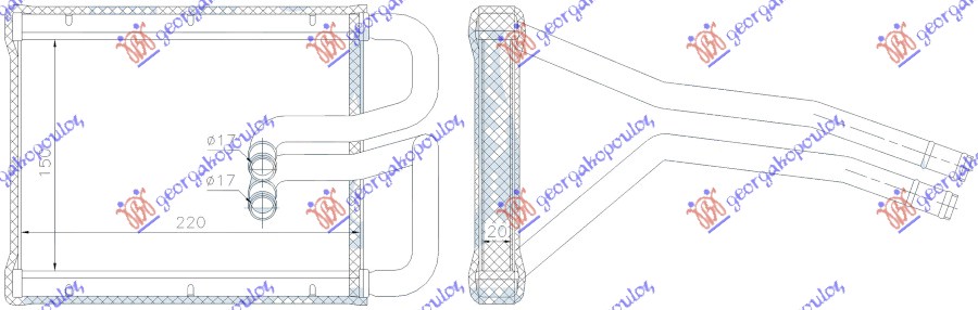 GREJAC KABINE (220x150x20)DOOWON TIP HYUNDAI TUCSON (2004-2010) (OEM: 97138-2E100, 971382E100)