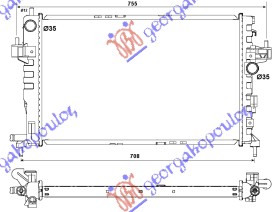 HLADNJAK MOTORA 1.3 CDTi/1.7DTi DSL(60×35) OPEL CORSA C (2000-2006) (OEM: 1300259, 93177424)