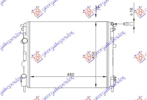 HLADNJAK BENZIN – DIZEL (48×41)SA SENZ – BEZ CEV (KLIZN RENAULT KANGOO (1998-2003) (OEM: 2140000QAY, 7700430784, 7711134331)