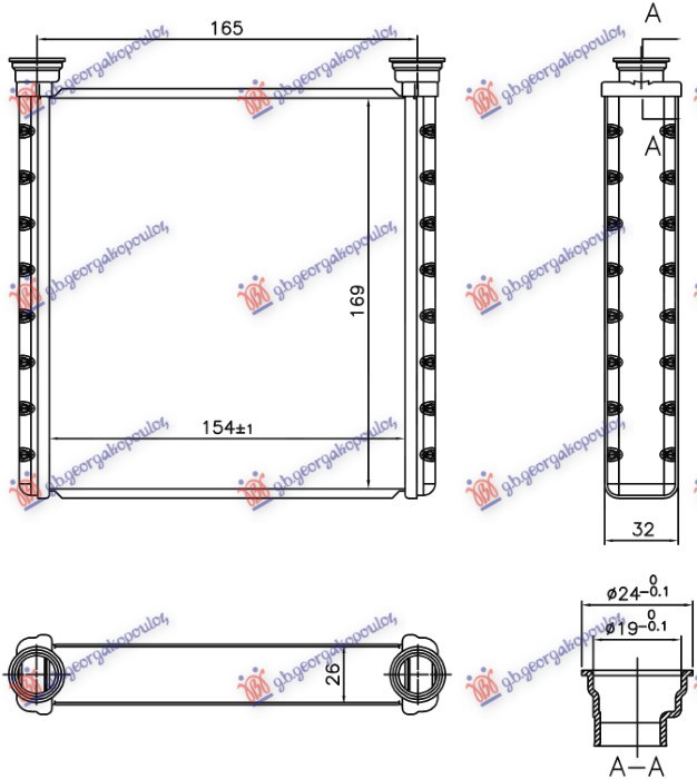 GREJAC KABINE (BR) (154×169) BMW X1 (F48) (2015-2019) (OEM: 64119297754)