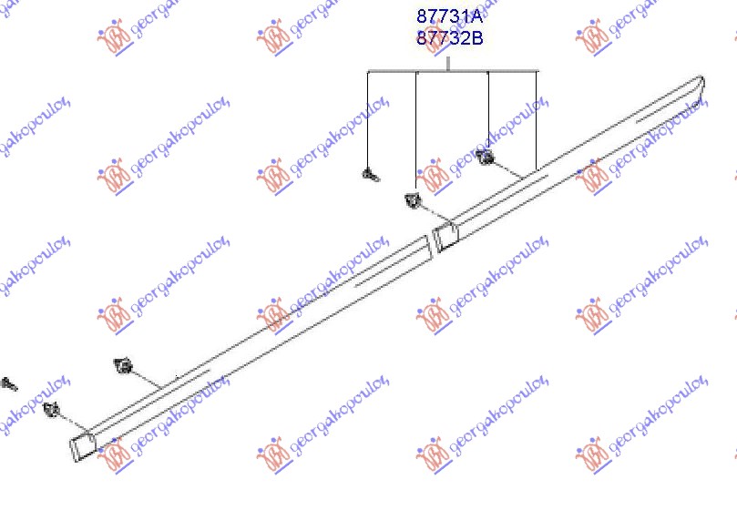 LAJSNA ZADNJIH VRATA Leva str. HYUNDAI ACCENT L/B (1999-2002) (OEM: 8773125000CA)