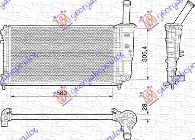 HLADNJAK MOTORA 1.4i 16V +/-A/C (58×30.5) FIAT PUNTO (2003-2011) (OEM: 51723827)