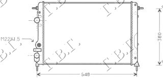 HLADNJAK MOTORA 1.4-1.6-1.8-2.2M/A +A/C(58.5×41 RENAULT MEGANE L/B (1999-2002) (OEM: 7700425842)