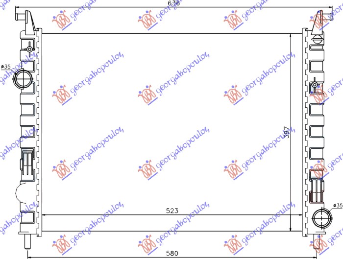 HLADNJAK MOTORA 1.3JTD (52×39.5×42) 03- FIAT ALBEA (2005-) (OEM: 51718122, 51806901)